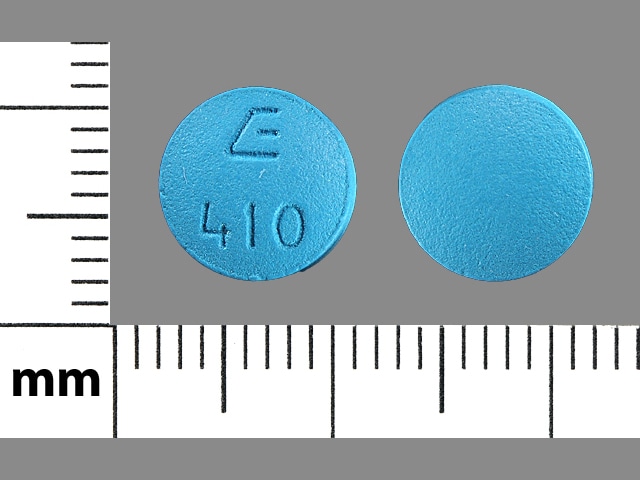 Pill Finder: E 410 Blue Round - Medicine.com