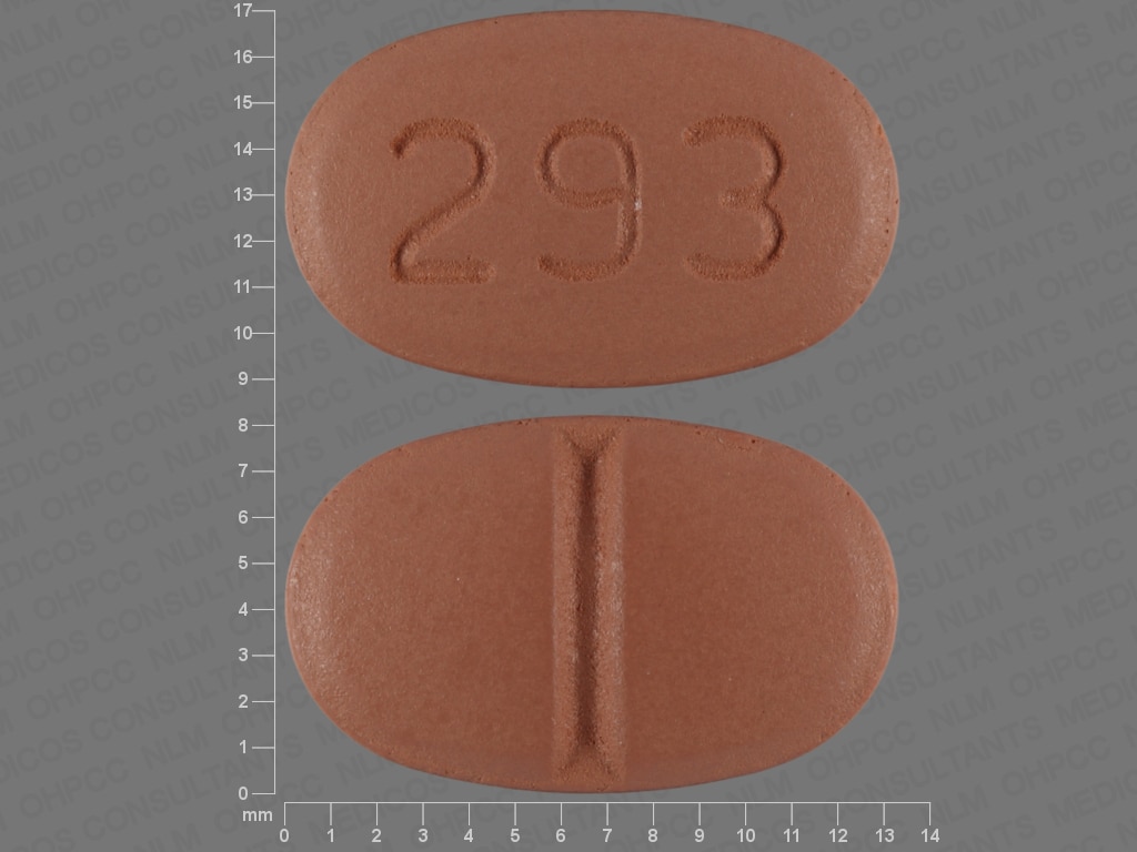 Pill Finder: 293 Brown Elliptical / Oval - Medicine.com