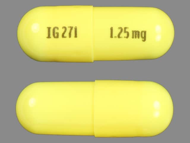 Pill Finder: IG 271 1.25mg Yellow Capsule-shape - Medicine.com