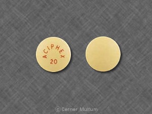 Pill Finder: ACIPHEX 20 Yellow Round - Medicine.com