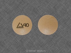 Pill Finder: Logo 40 Peach Round - Medicine.com