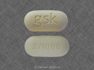 Pill Finder: gsk 2/1000 Yellow Elliptical / Oval - Medicine.com