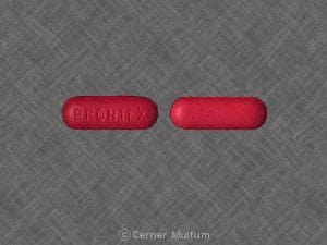 Pill Finder: BRONTEX Red Elliptical / Oval - Medicine.com