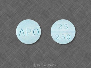 Pill Finder: APO 25 250 Blue Round - Medicine.com