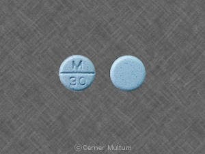 Pill Finder: M 30 Blue Round - Medicine.com