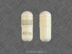 Pill Finder: CRIXIVAN 400 mg White Capsule-shape - Medicine.com
