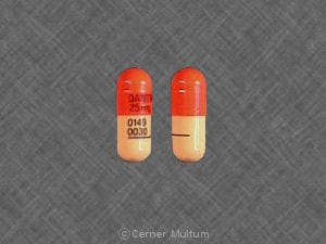 Pill Finder: DANTRIUM 25 mg 0149 0030 Orange Capsule-shape - Medicine.com
