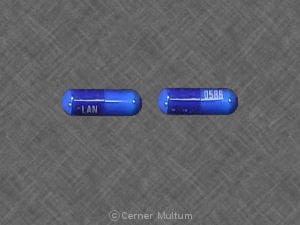 Pill Finder: LAN 0586 Blue Capsule-shape - Medicine.com