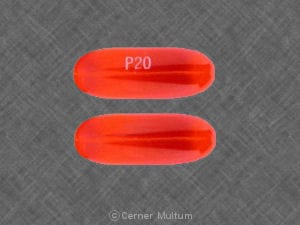 Pill Finder: P20 Red Elliptical / Oval - Medicine.com