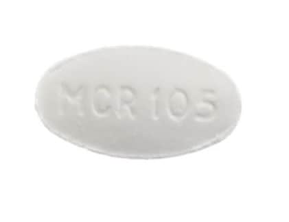 Pill Finder: MCR 105 White Elliptical / Oval - Medicine.com