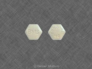Pill Finder: BMS MONOPRIL 40 White Six-sided - Medicine.com