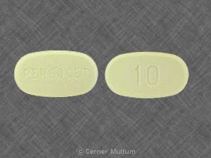 Pill Finder: PERCOCET 10 Yellow Elliptical / Oval - Medicine.com