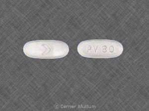 Pill Finder: PV 80 > White Elliptical / Oval - Medicine.com