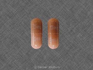 Pill Finder: 5mg LOGO 657 Red Capsule-shape - Medicine.com