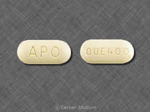 Pill Finder: APO QUE 400 Yellow Capsule-shape - Medicine.com