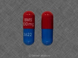 Pill Finder: BMS 300 mg 3622 Red Capsule-shape - Medicine.com