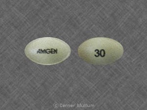 Pill Finder: AMGEN 30 Green Elliptical / Oval - Medicine.com