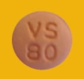 Pill Finder: VS 80 Logo Pink Round - Medicine.com