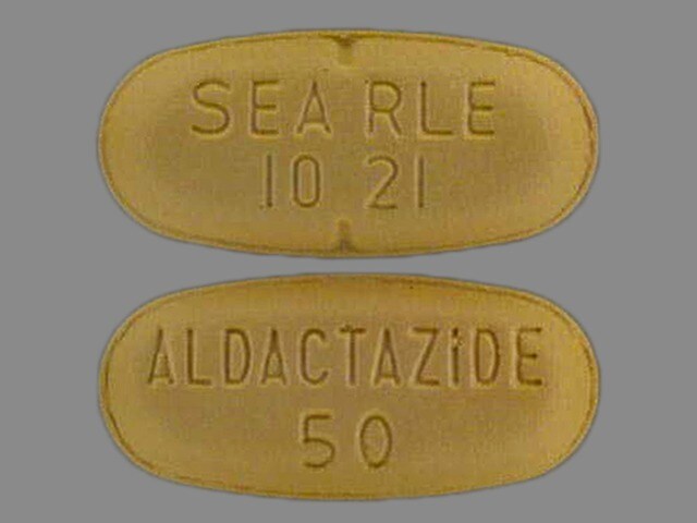 Pill Finder: ALDACTAZIDE 50 SEARLE 1021 Tan Elliptical / Oval ...