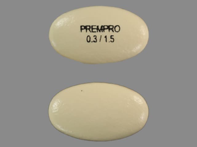 Pill Finder: PREMPRO 0.3/1.5 Yellow Elliptical / Oval - Medicine.com