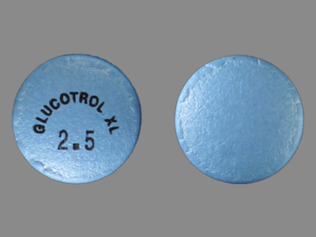Pill Finder: GLUCOTROL XL 2.5 Blue Round - Medicine.com
