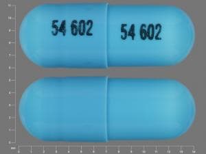 Pill Finder: 54 602 54 602 Blue Capsule-shape - Medicine.com