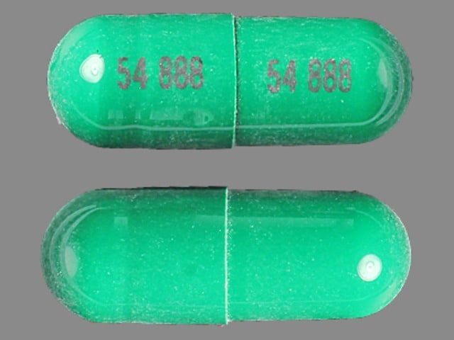 Pill Finder: 54 888 54 888 Green Capsule-shape - Medicine.com