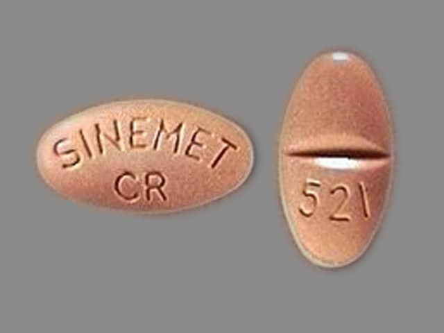 Pill Finder: SINEMET CR 521 Peach Elliptical / Oval - Medicine.com