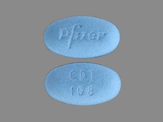 Pill Finder: CDT 108 Pfizer Blue Elliptical / Oval - Medicine.com
