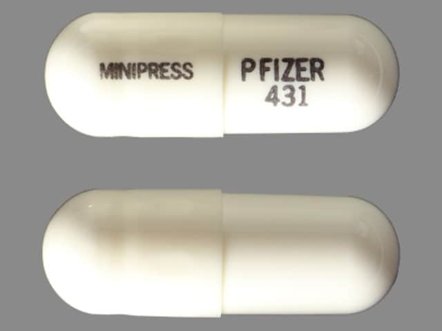 Pill Finder: MINIPRESS PFIZER 431 White Capsule-shape - Medicine.com
