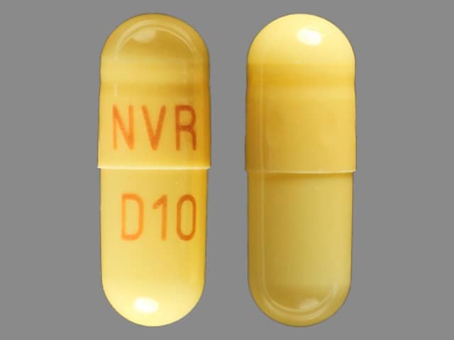 Pill Finder: NVR D10 Brown Capsule-shape - Medicine.com