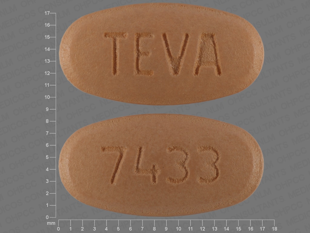 Pill Finder: TEVA 7433 Orange Elliptical / Oval - Medicine.com