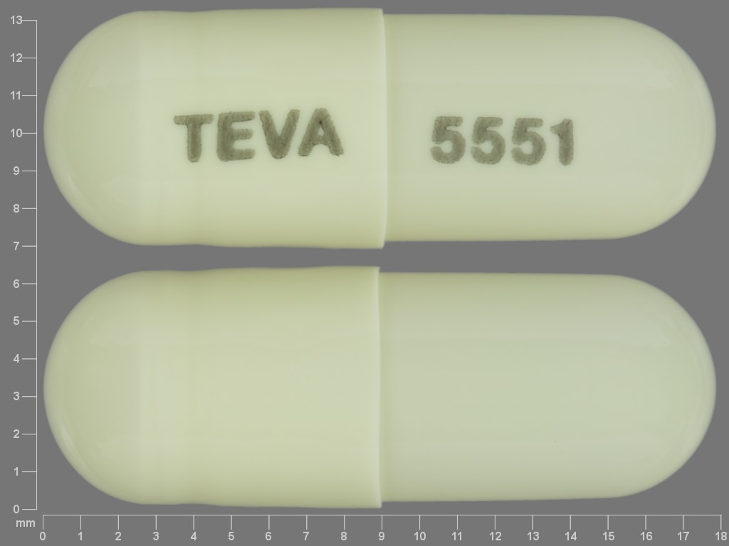 Pill Finder: TEVA 5551 White Capsule-shape - Medicine.com
