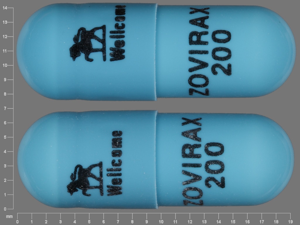Pill Finder: Wellcome ZOVIRAX 200 Blue Capsule-shape - Medicine.com