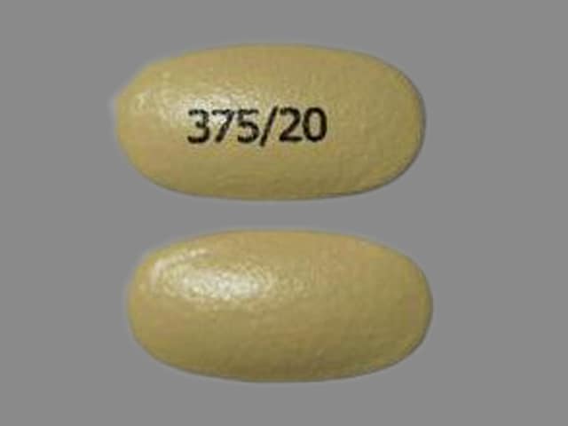 Pill Finder: 375/20 Yellow Elliptical / Oval - Medicine.com