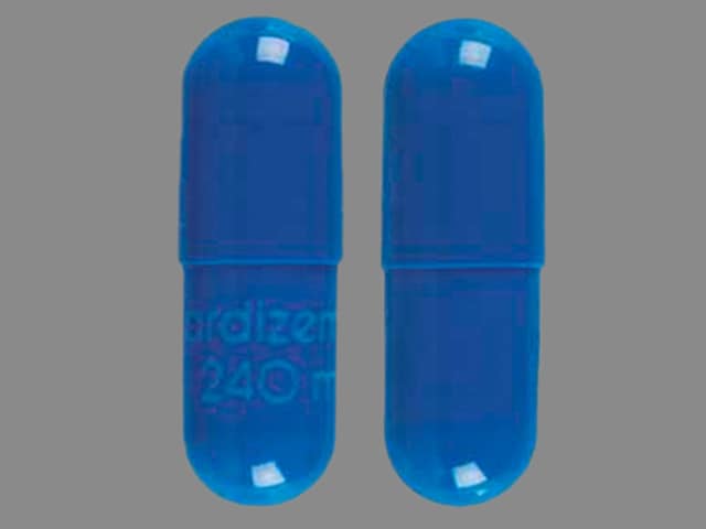 Pill Finder: cardizem CD 240 mg Blue Capsule-shape - Medicine.com