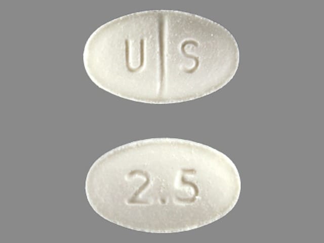 Pill Finder: U S 2.5 White Elliptical / Oval - Medicine.com
