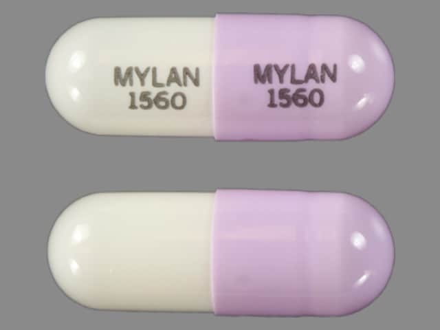 Pill Finder: MYLAN 1560 MYLAN 1560 Purple Capsule-shape - Medicine.com
