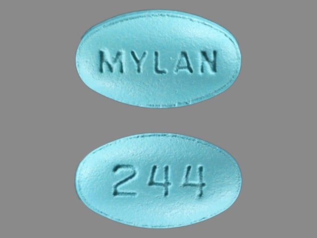 Pill Finder: MYLAN 244 Blue Elliptical / Oval - Medicine.com