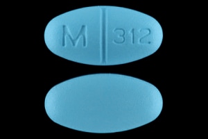 Pill Finder: M 312 Blue Elliptical / Oval - Medicine.com