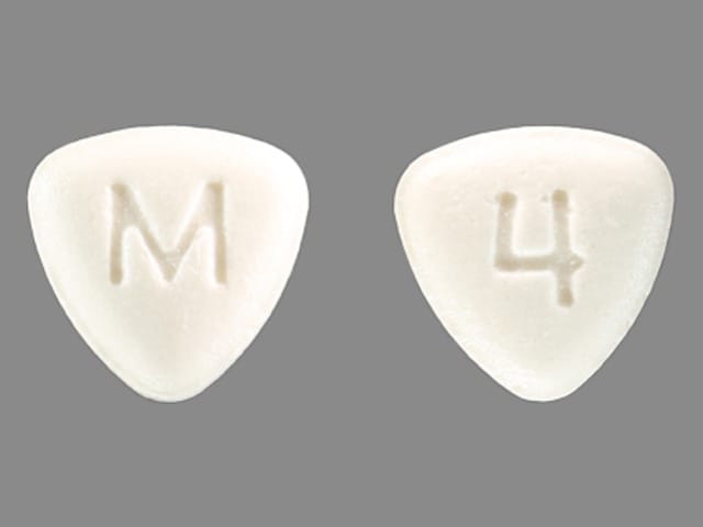 Pill Finder: 4 M White Three-sided - Medicine.com