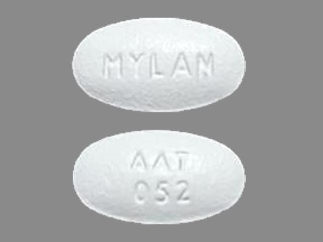 Pill Finder: AAT 052 MYLAN White Elliptical / Oval - Medicine.com