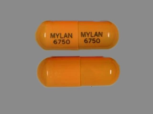 Pill Finder: MYLAN 6750 MYLAN 6750 Orange Capsule-shape - Medicine.com