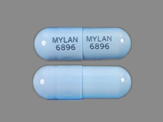 Pill Finder: MYLAN 6896 MYLAN 6896 Blue Capsule-shape - Medicine.com