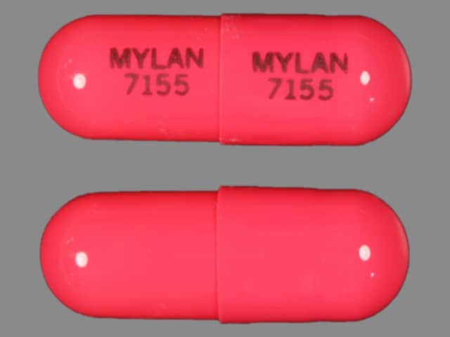Pill Finder: MYLAN 7155 MYLAN 7155 Red Capsule-shape - Medicine.com