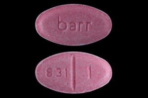 Pill Finder: barr 831 1 Pink Elliptical / Oval - Medicine.com