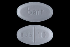 Pill Finder: barr 835 10 White Elliptical / Oval - Medicine.com