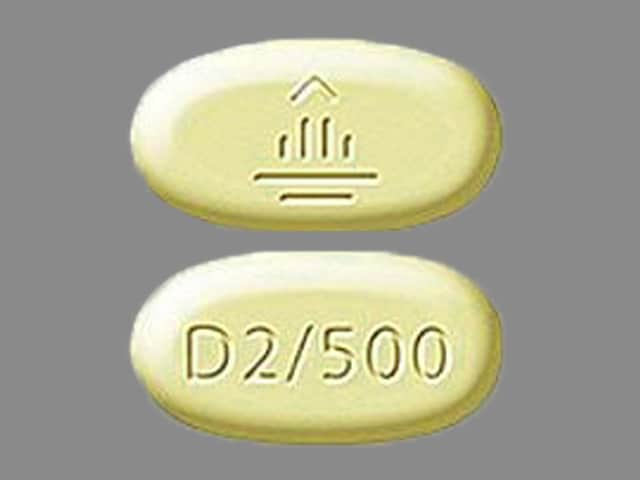 Pill Finder: D2/500 Logo Yellow Elliptical / Oval - Medicine.com