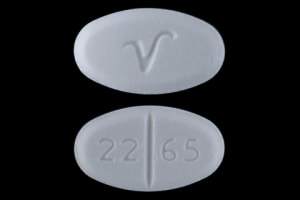 Pill Finder: V 22 65 White Elliptical / Oval - Medicine.com