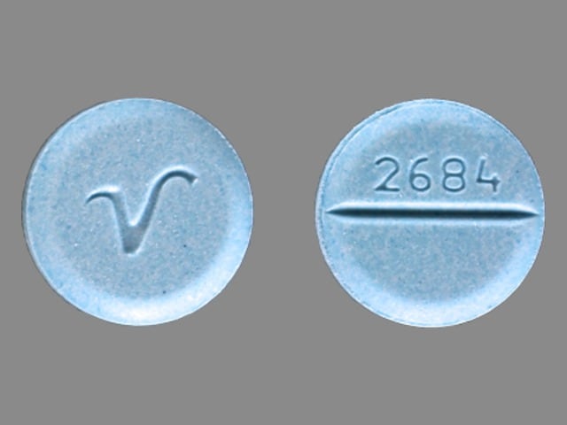 Pill Finder: V 2684 Blue Round - Medicine.com